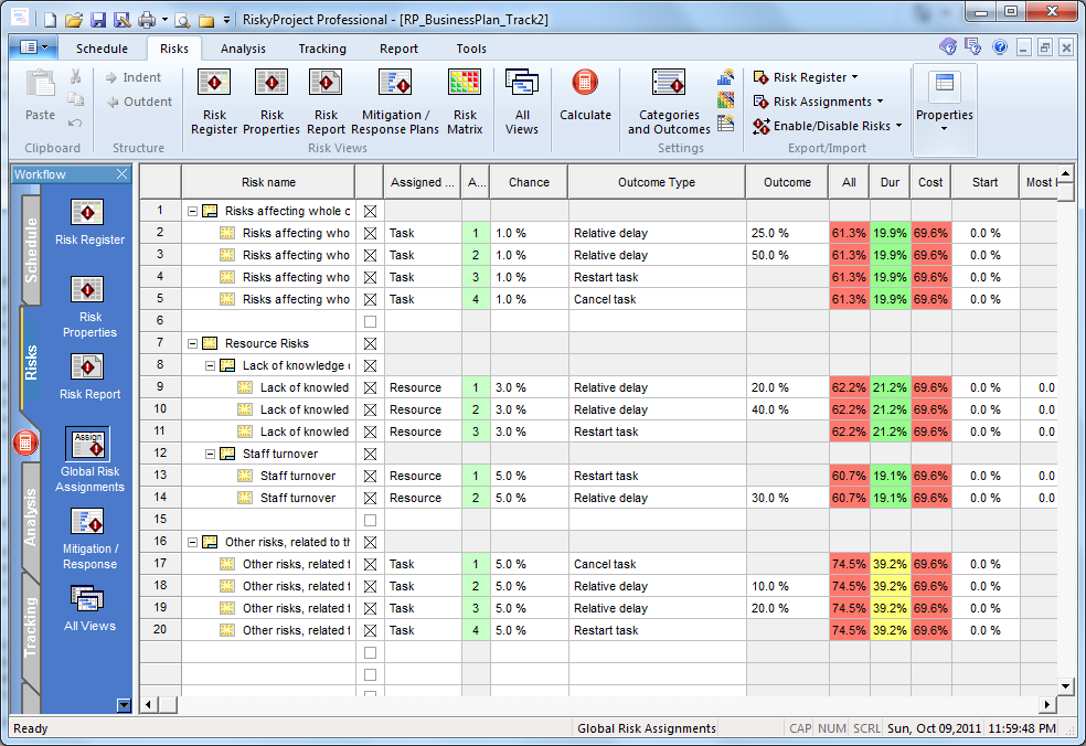 Project Risk Analysis: Managing Risk Assigments