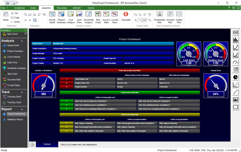 RiskyProject Professional: Project Risk Management and Analysis software