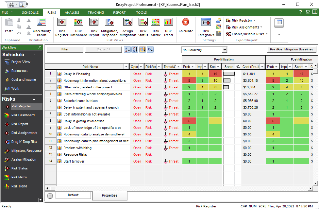 Risk Register - Project Risk Management software and Project Risk ...