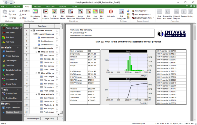 RiskyProject Professional: Project Risk Management and Analysis software
