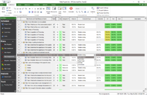 Easy setup of your schedule for risk analysis in RiskyProject Lite