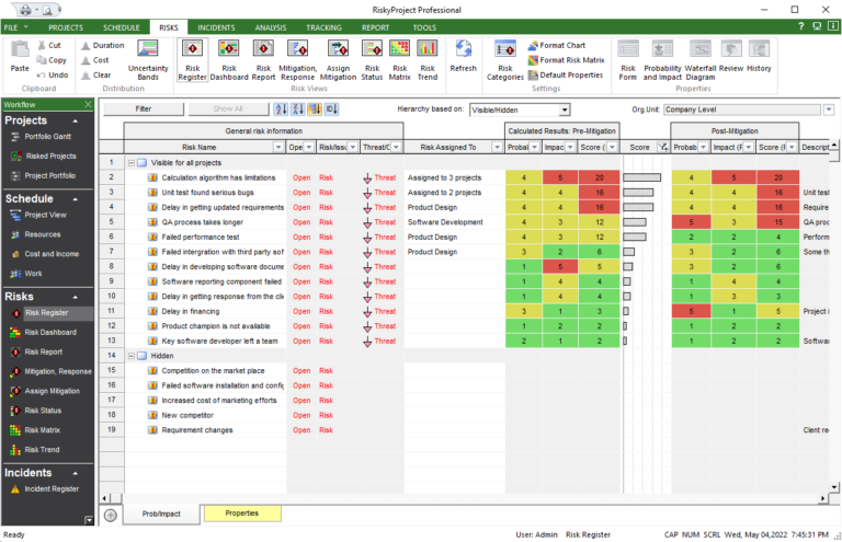 RiskyProject Enterprise - Project and Portfolio Risk Management Software