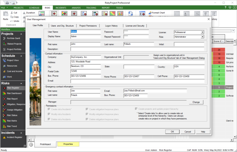 RiskyProject Enterprise - Project and Portfolio Risk Management Software